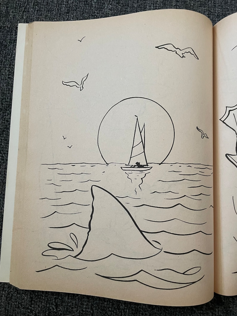 1978 JAWS 2 Coloring Book! John Hancock Un-made Movie & Paperback Novel ...