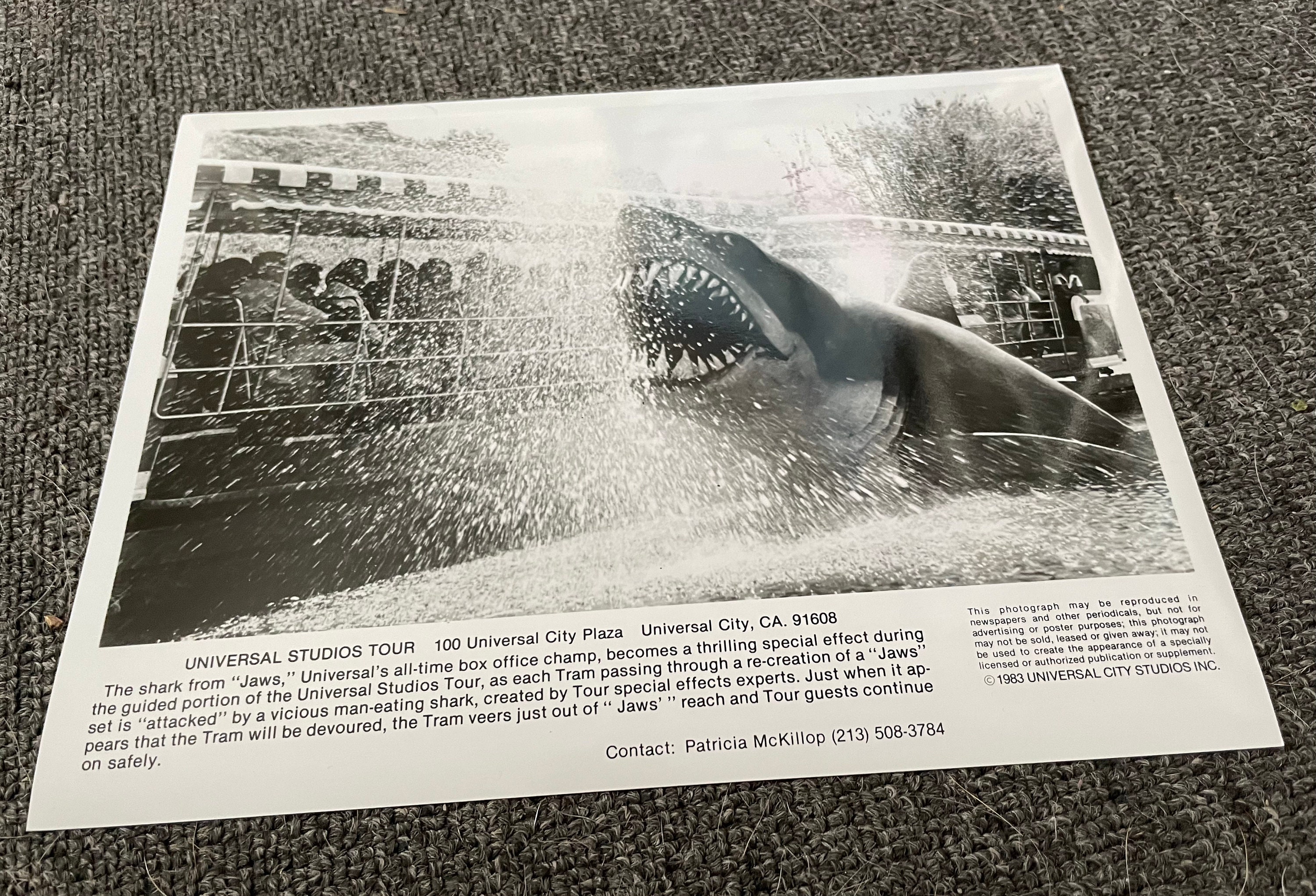 Rare 1983 JAWS Universal Studios Hollywood Tram Tour Glossy Photo ...