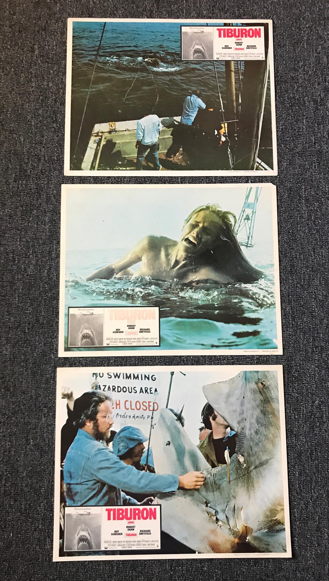 Rare, Set of 8 1975 JAWS Lobby Cards From Mexico! Complete! Steven ...