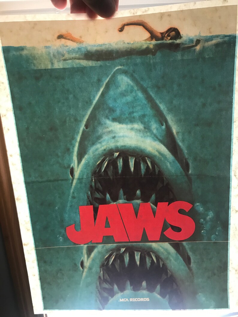Rare Vintage 1975 JAWS Soundtrack Large Radio Promo Iron on & - Etsy
