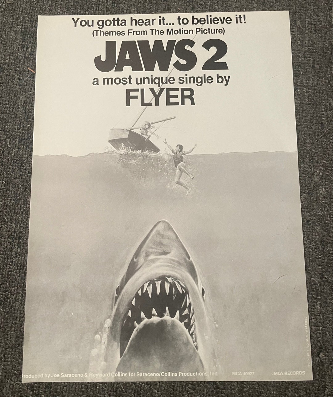 Original 1978 JAWS 2 Flyer Record Ad! Disco Theme! John Williams! MCA ...