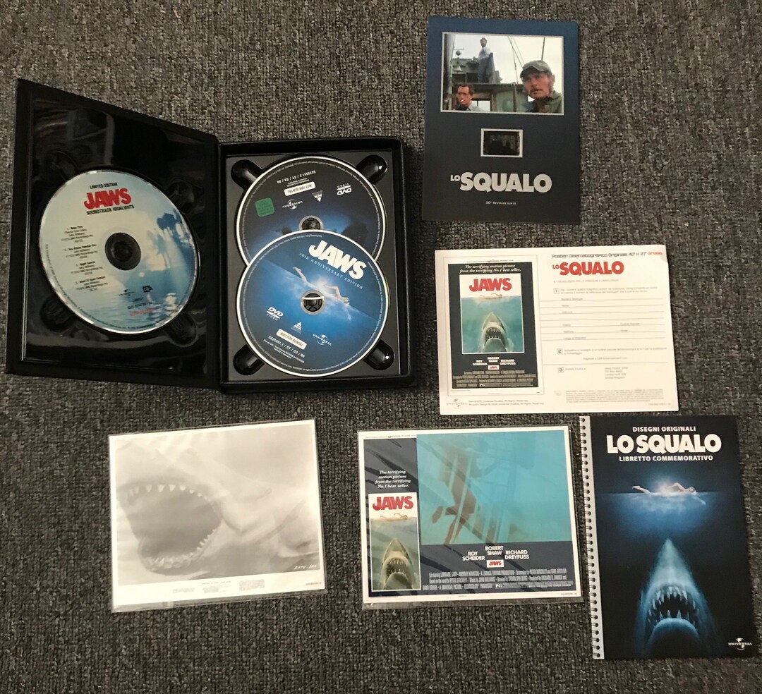 JAWS Foreign DVD Box Set From Italy! Lobby Cards! Photo Set! Senitype ...