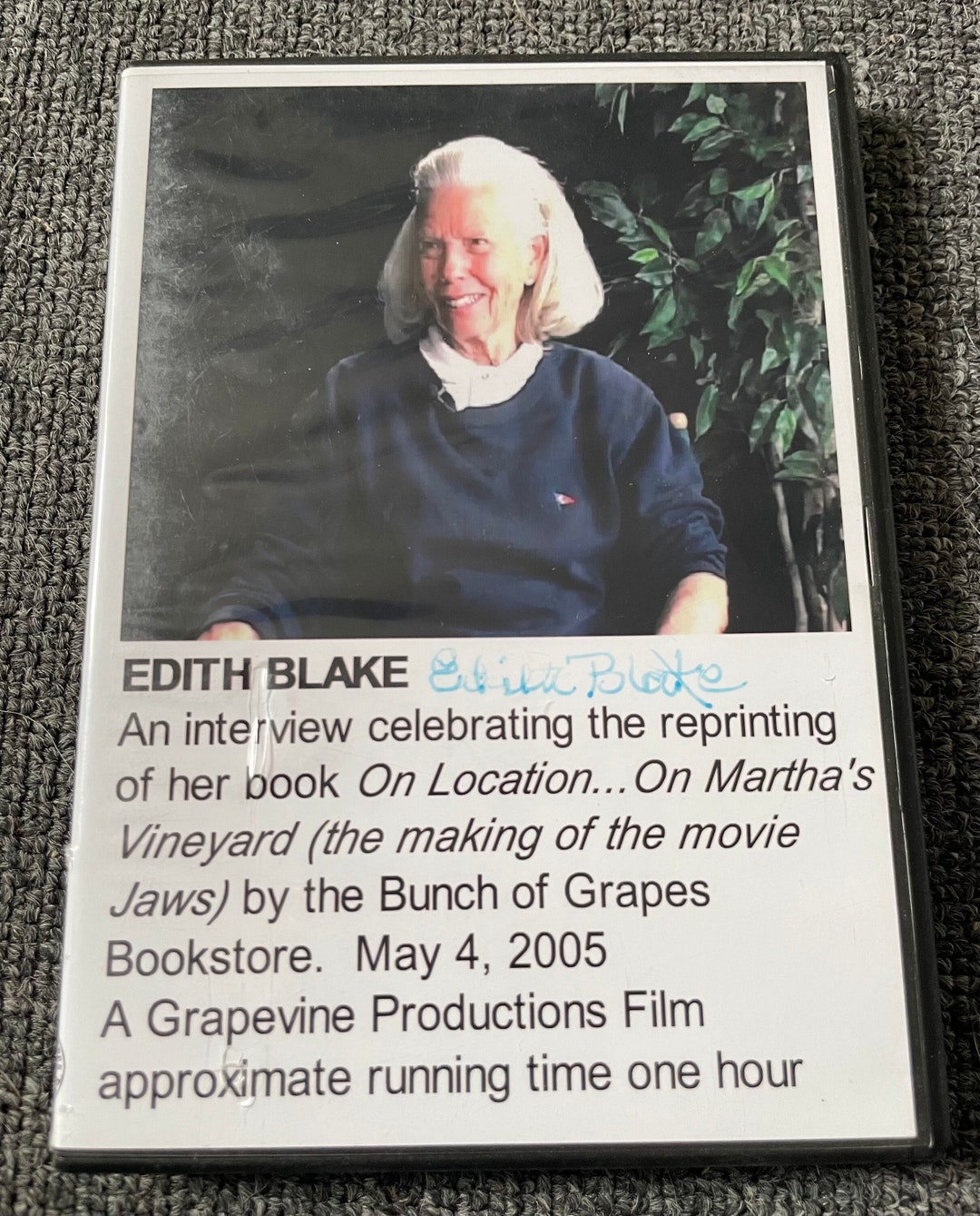 Autographed Edith Blake JAWS Interview DVD! Never Played! Martha's ...