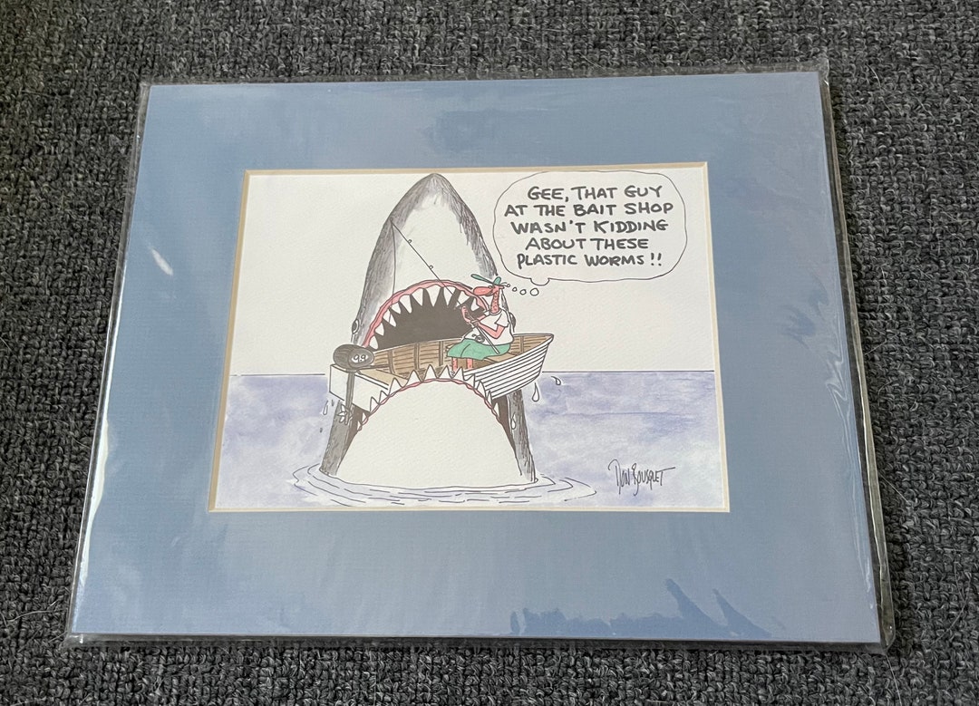 Original JAWS Spoof Drawing! Signed Don Bousquet! Rhode Island Artist ...