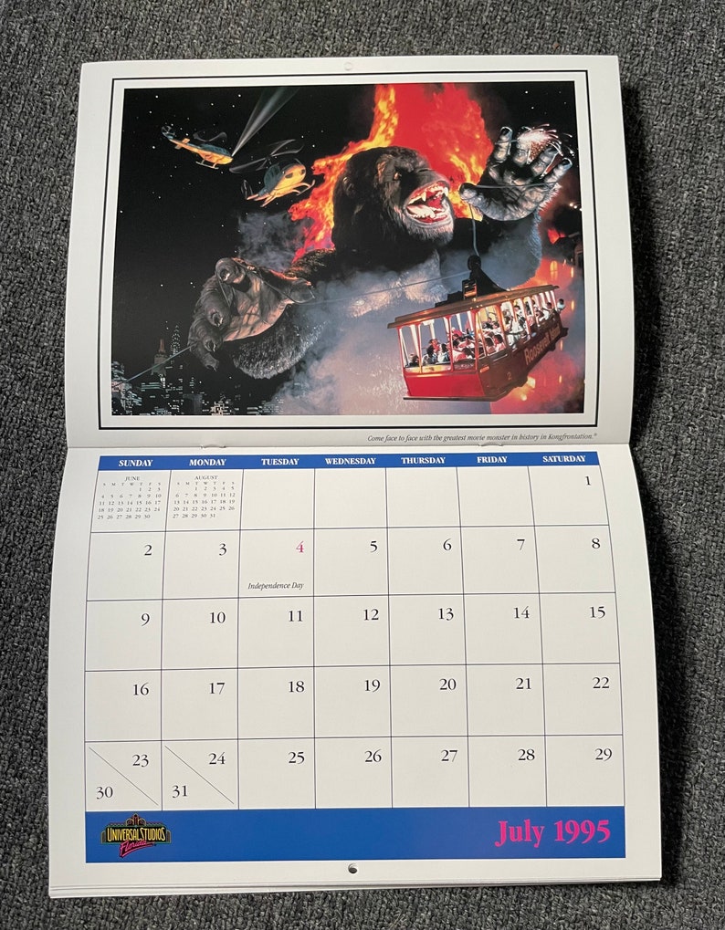 Rare 18 Month 1994-1996 Calendar From Universal Studios Florida! JAWS ...