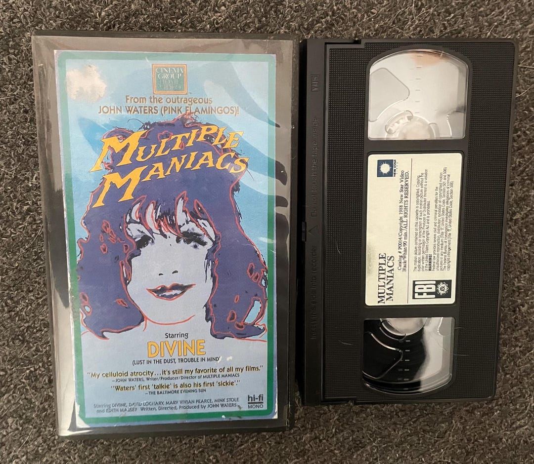 1987 Multiple Maniacs VHS! John Waters! Divine! Mink Stole! Edith ...