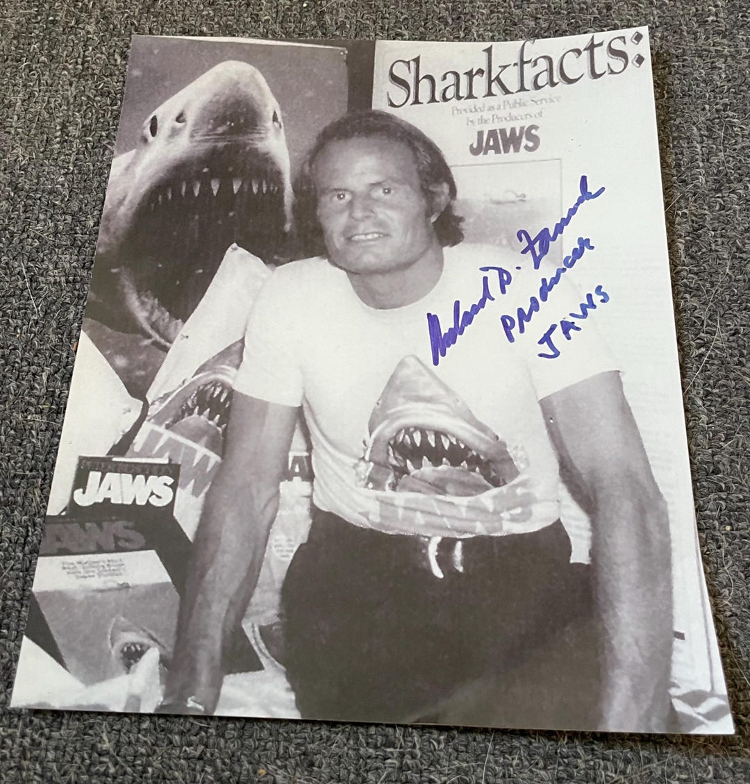 JAWS Producer Richard Zanuck Original Autograph on 8" X 10" Photo! the ...