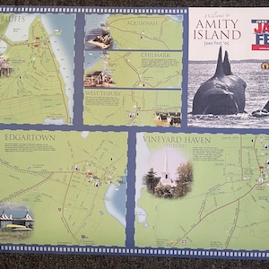 2005 JAWS Fest Rolled Amity Island Map! Double Sided! Not Folded ...