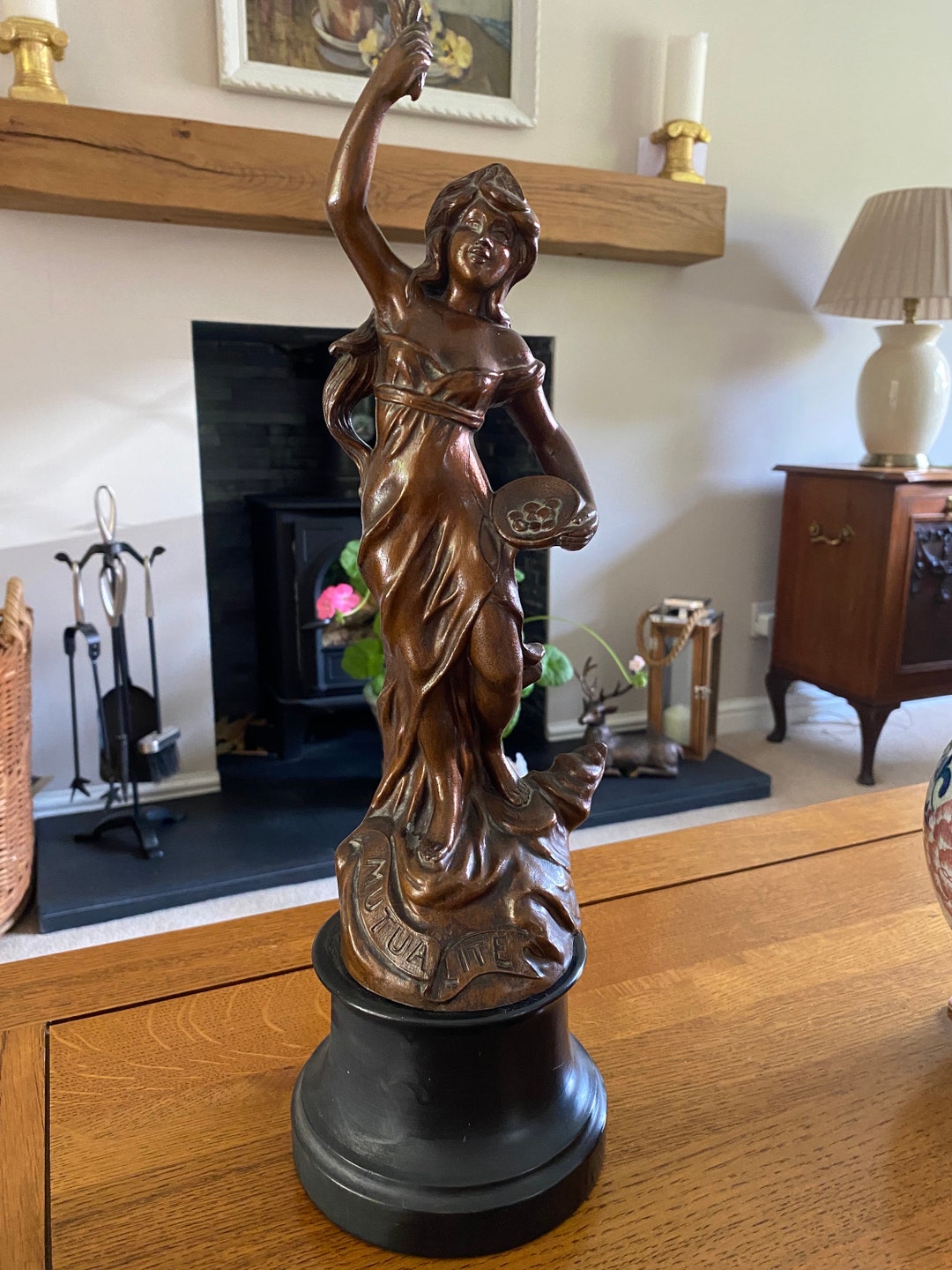 Antique French Lady Sculpture Figurine Mutualite - Etsy