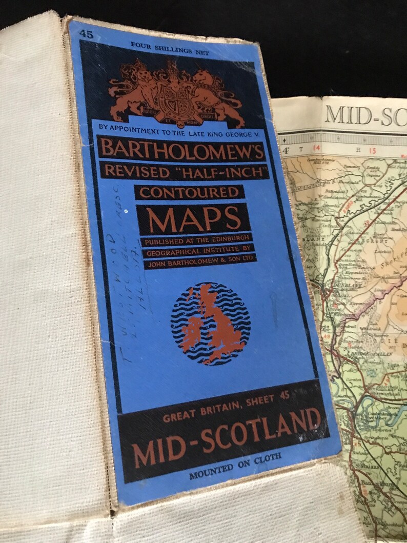Scotland Wall Map Vintage mp2 - Etsy