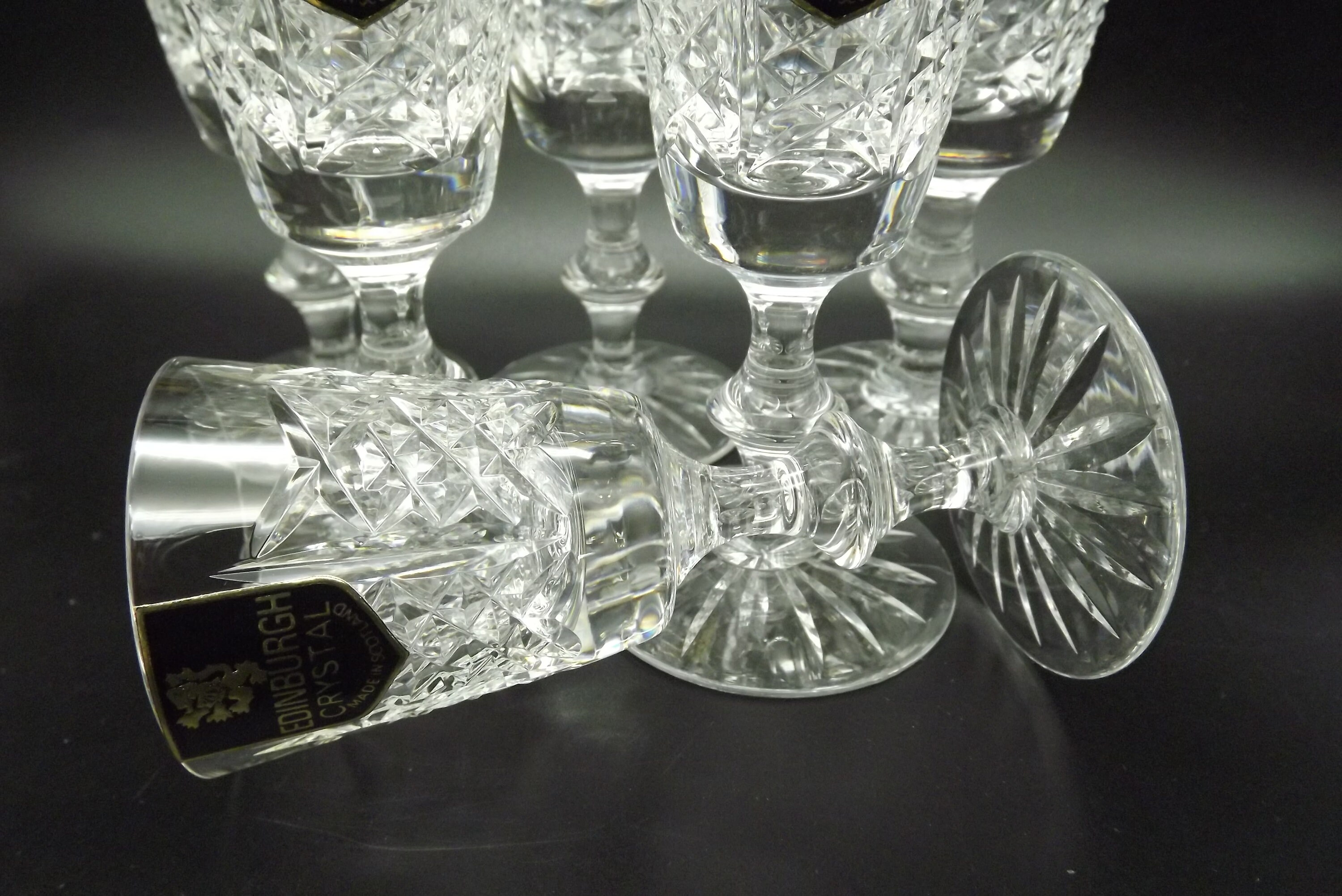 6 Sherry Glasses Edinburgh Crystal Unused Vintage 1955 Etsy