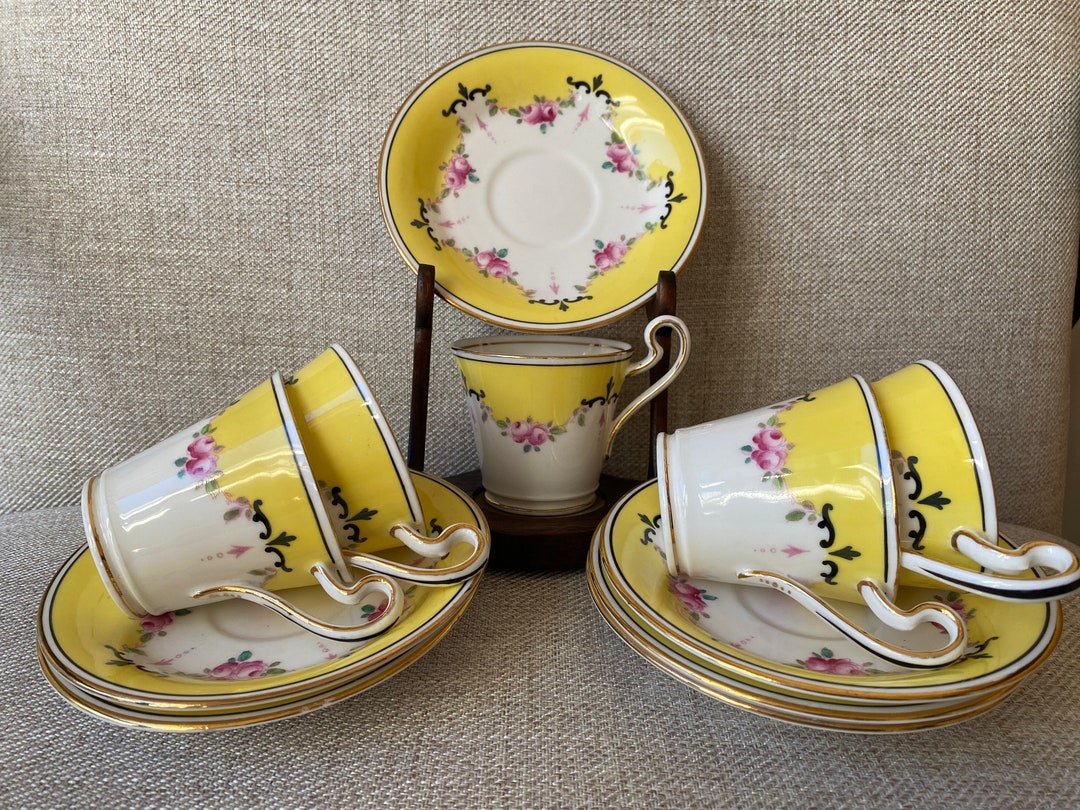 5 Pretty Coffee Cups & Saucers Vintage Roses - Etsy