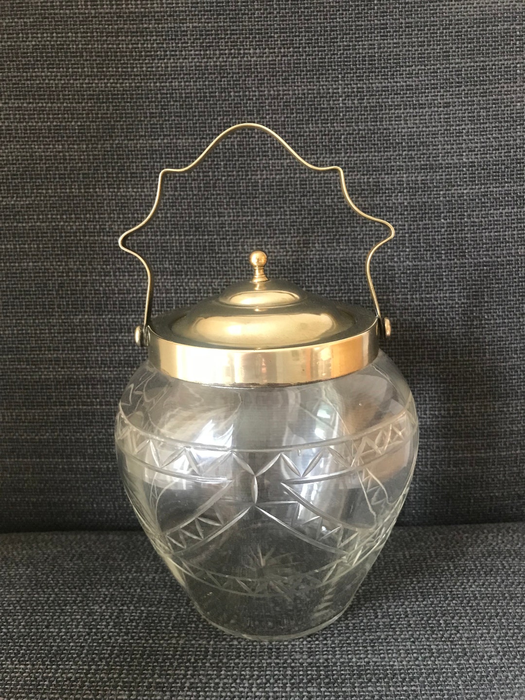 Antique Ice Bucket / Biscuit Barrel Silverplate & Glass VGC - Etsy