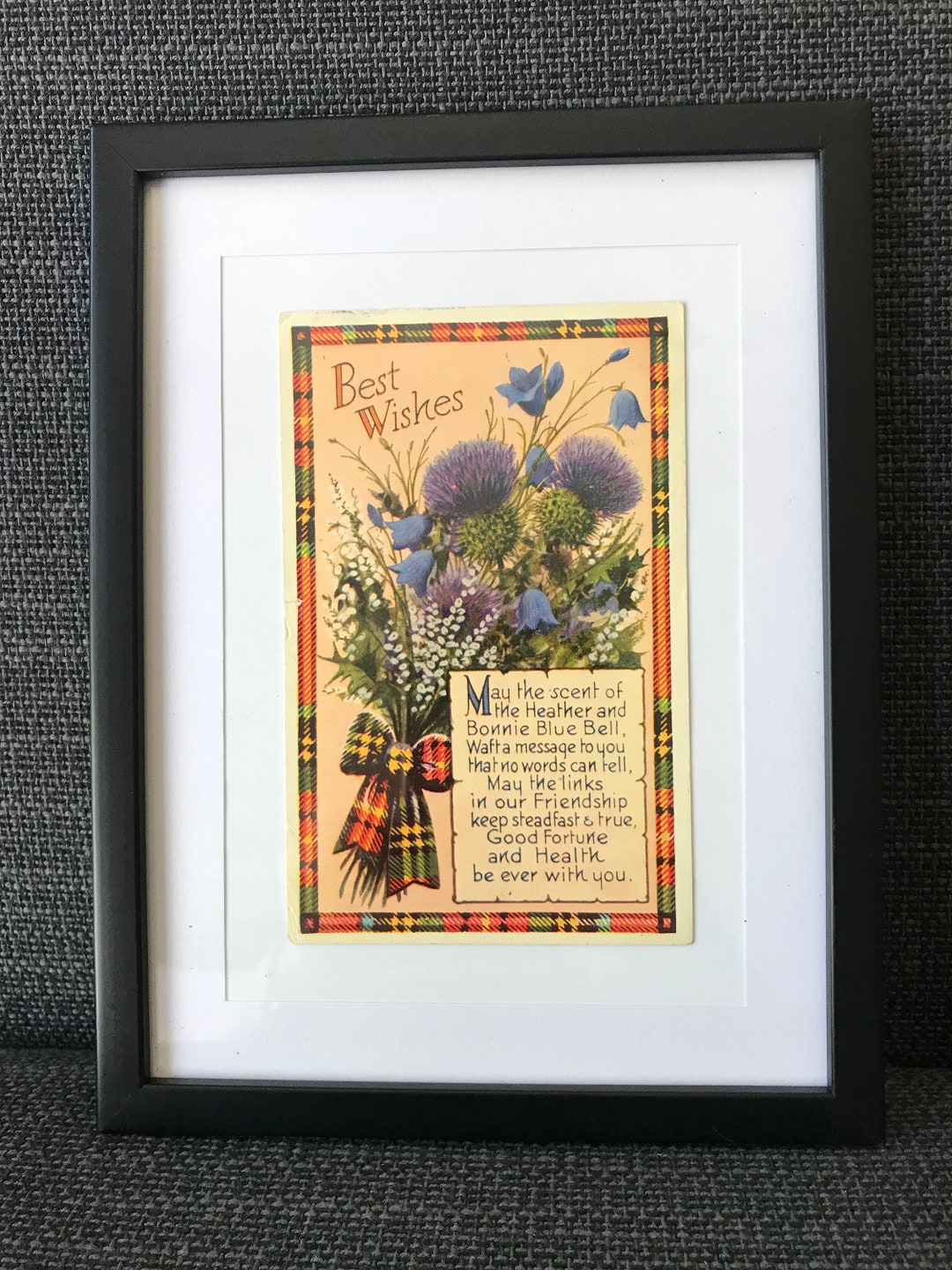 Scottish Friendship Greetings Card Antique Framed Bb - Etsy