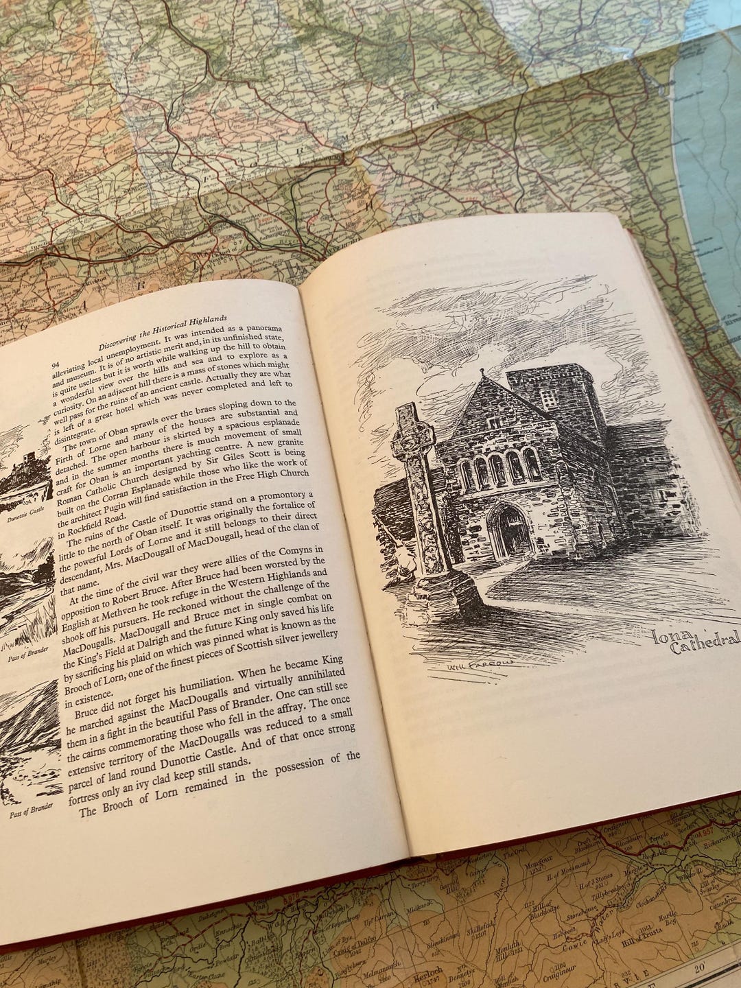 Scottish Highlands Book Illustrated Plus Linen Map Vintage ( AA) - Etsy