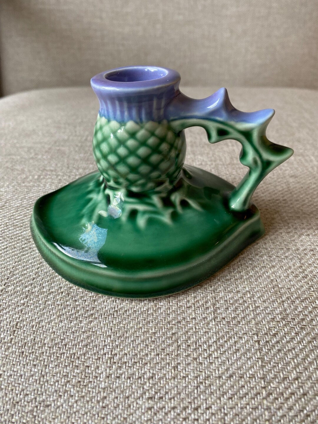 Rare Thistle Ceramic Candlestick Unused Vintage Isle of Lewis - Etsy