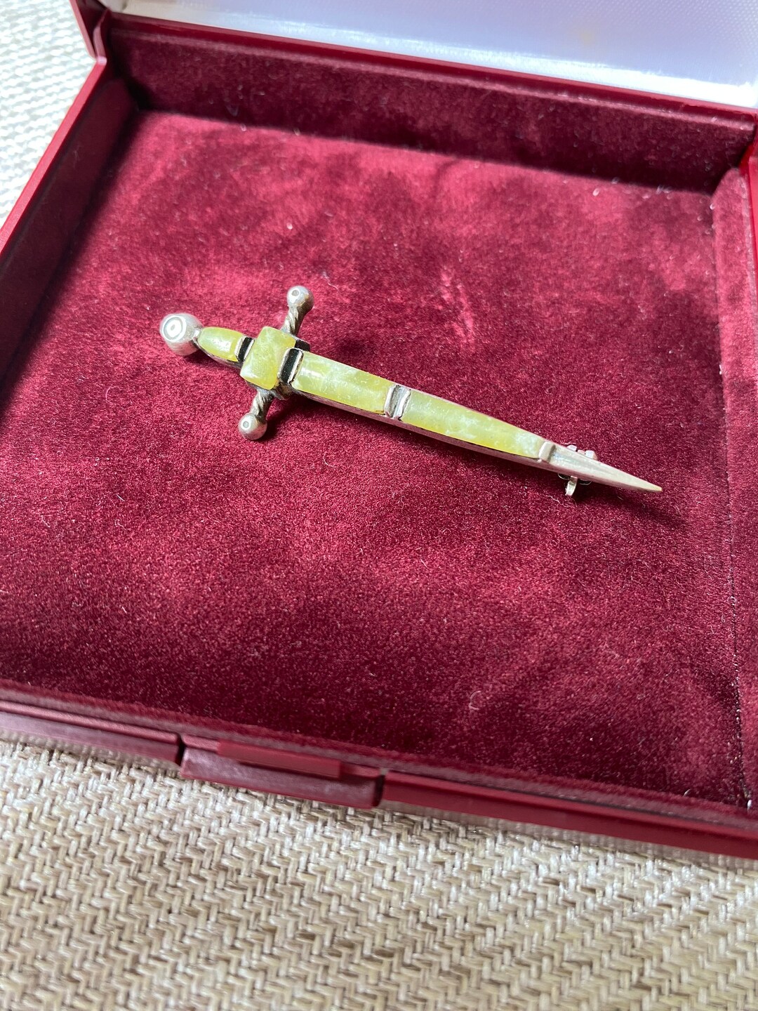 Sale ! Scottish Kiltpin Jacobite Brooch Antique Silver Green Agate ( V4 ...