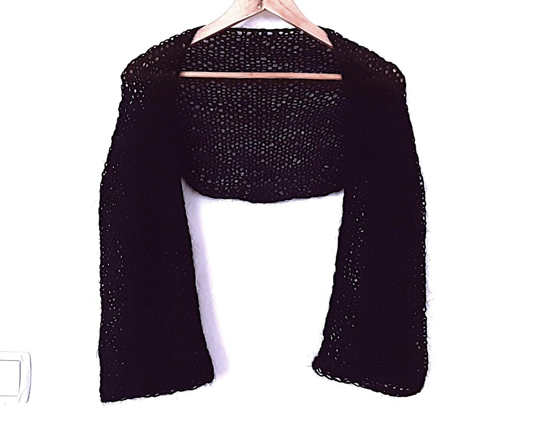 Mohair Tubular Shoulder Warmer/versatile Raw Wrapping Fluffy Shrug/soft ...