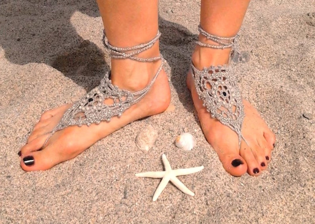 Crochet Barefoot Sandals/boho Foot Jewelry/beach Wedding Barefoot ...