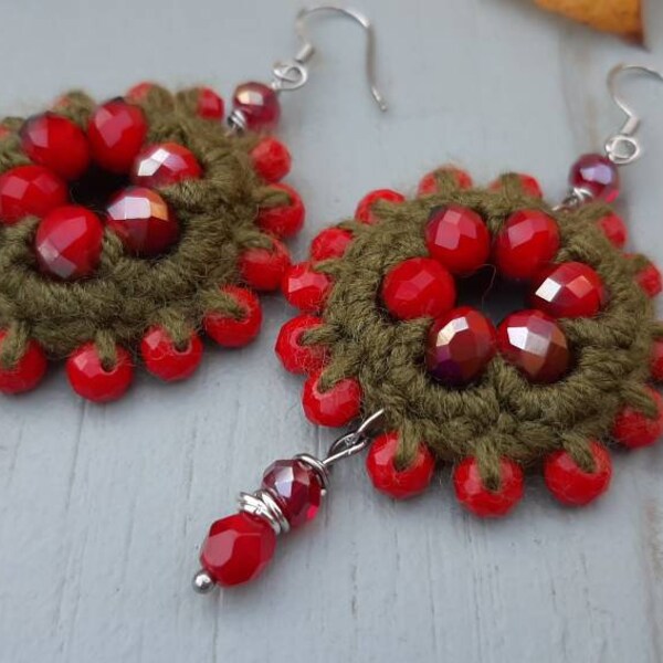 Wool Earrings - Etsy