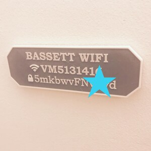 Wifi Password Sign 3D Printed - Guest Room - Visitors - Internet Sign ...