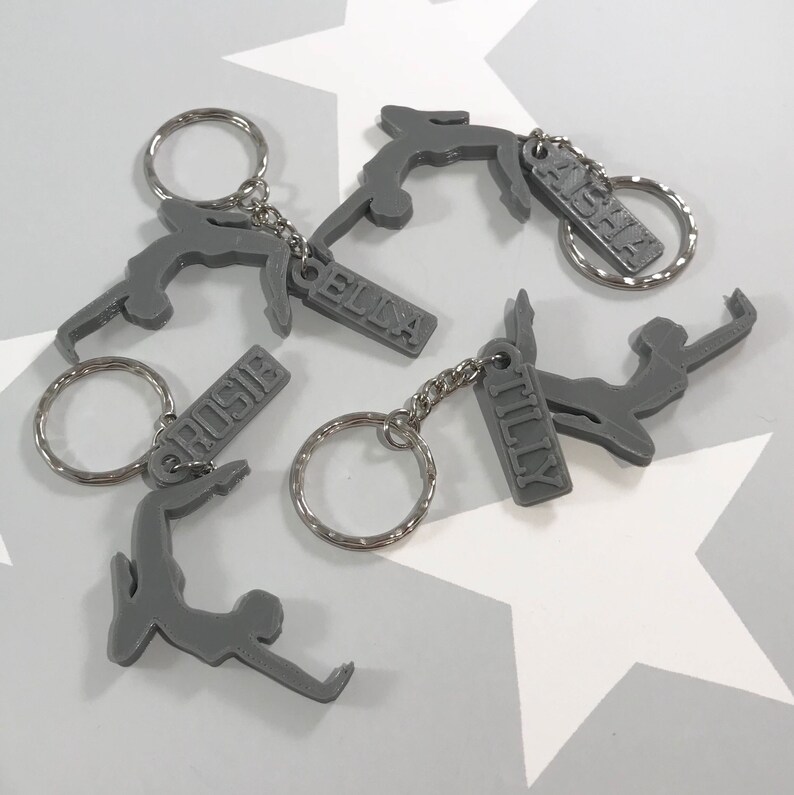 Gymnast Personalised Keyring Keychain 3D Printed - Etsy