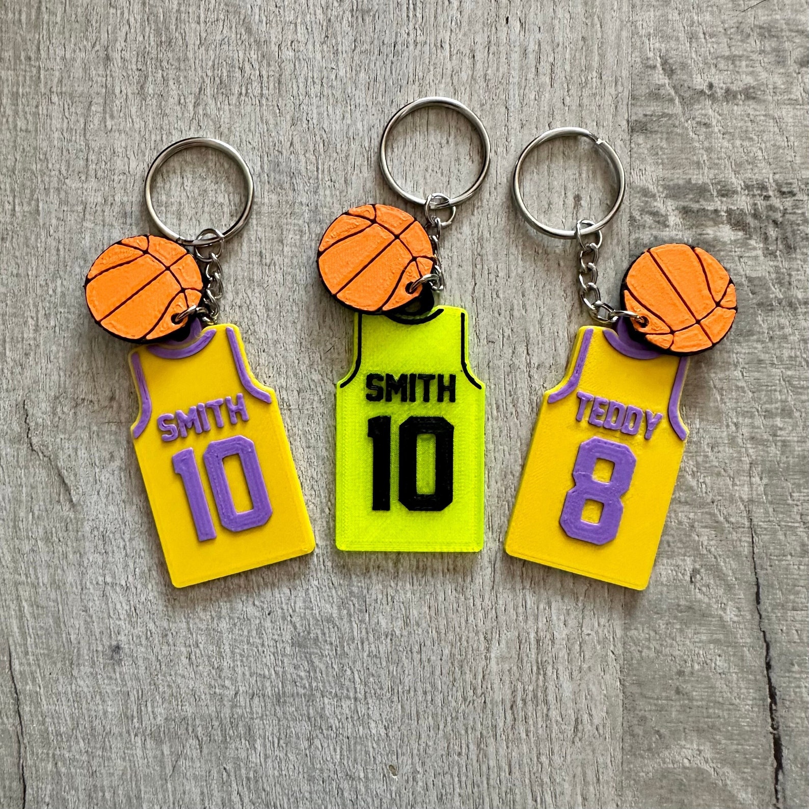 Basketball Shirt Keyring - Keychain - Personalised 3D Printed - Team ...