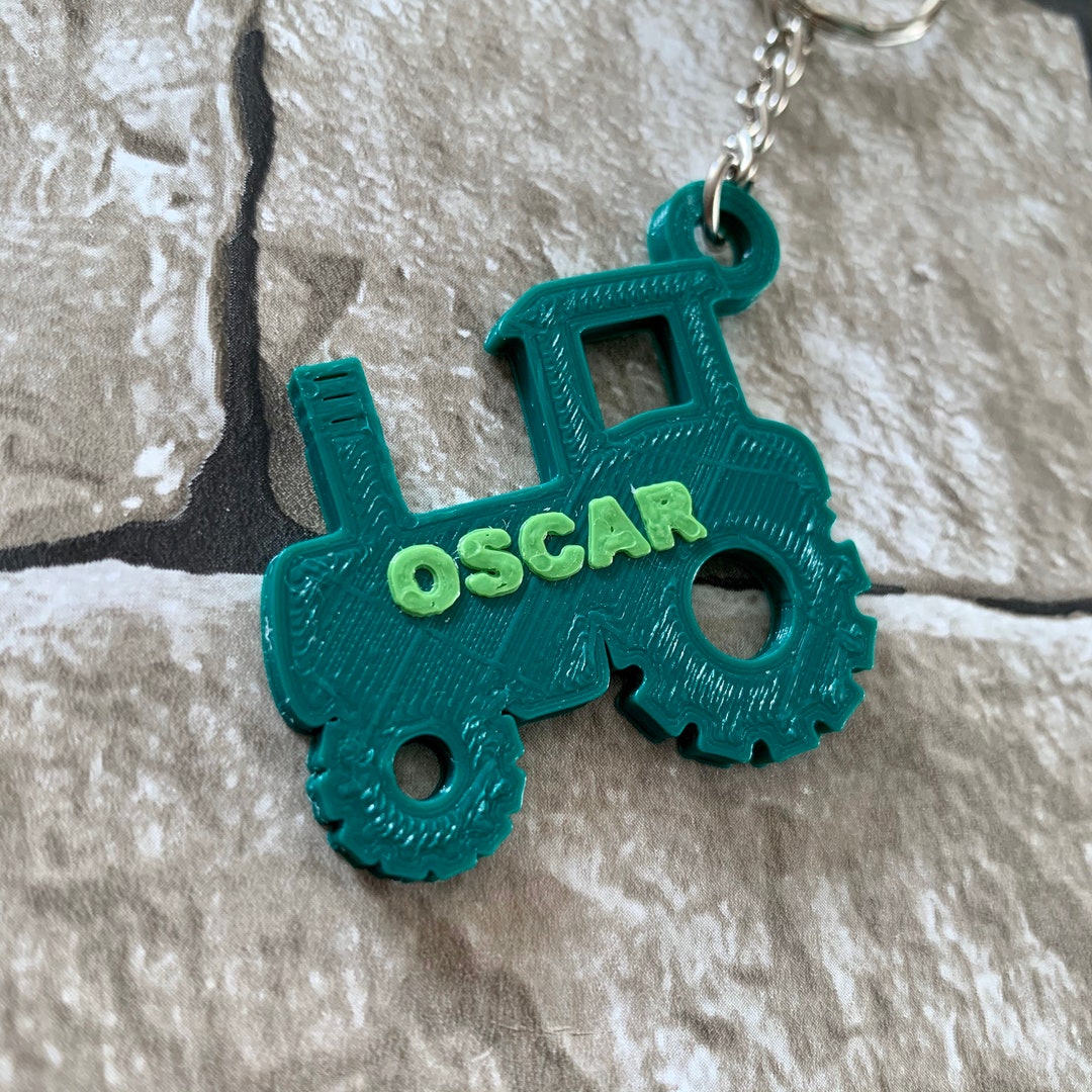 Tractor Keychain/keyring - 3D Printed - Personalised - Vehicles - Farm ...