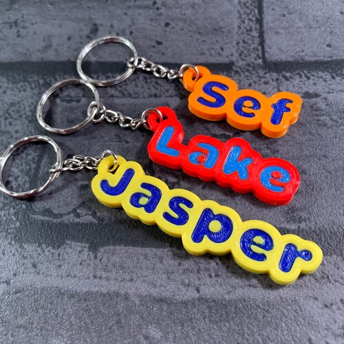 Number Tag Keyring Keychain 3D Printed Children Phone - Etsy