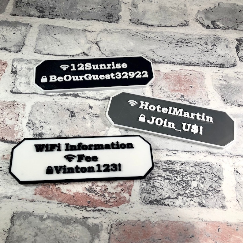 Wifi Password Sign 3D Printed Guest Room Visitors | Etsy