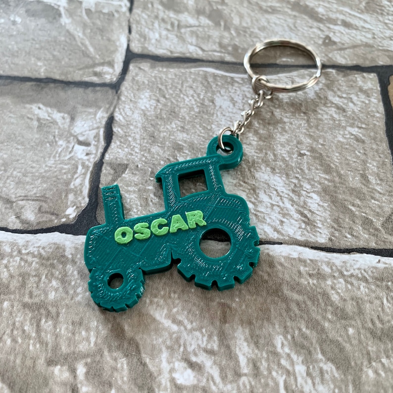 Tractor Keychain/keyring 3D Printed Personalised | Etsy