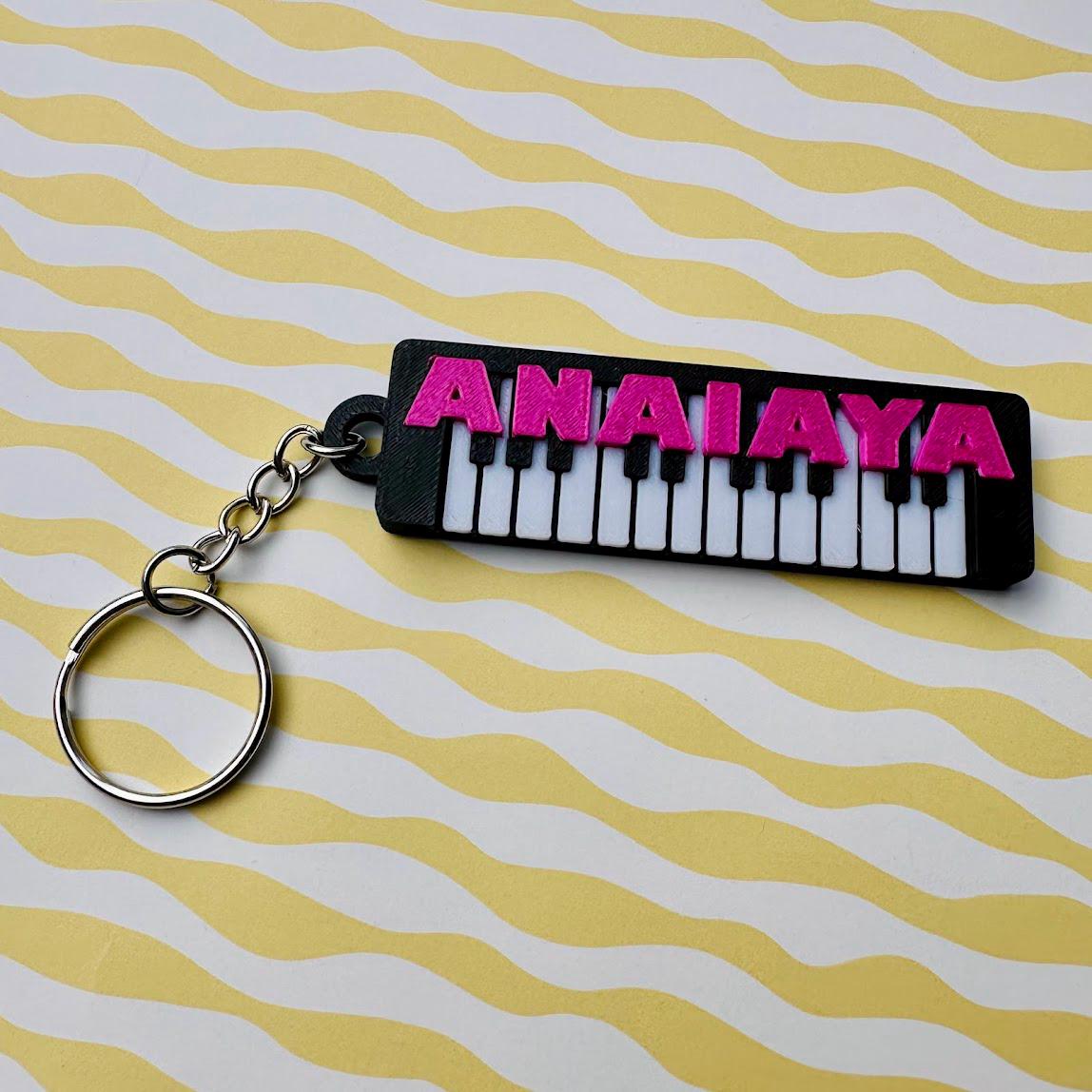 Personalised Piano Keyboard Keychain - 3D Printed Musician Gift - Etsy