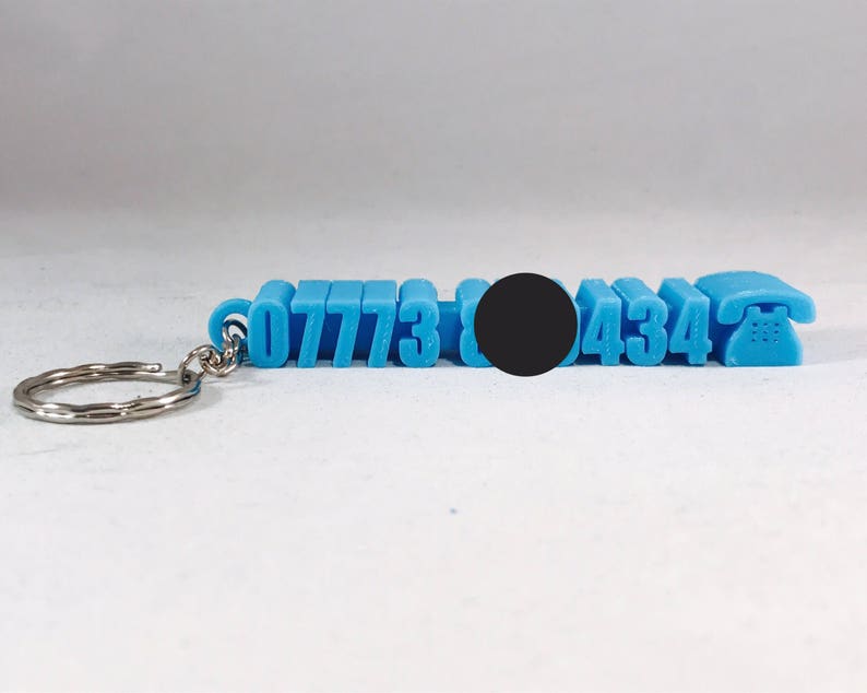 Number Tag Keyring Keychain 3D Printed Children Phone - Etsy