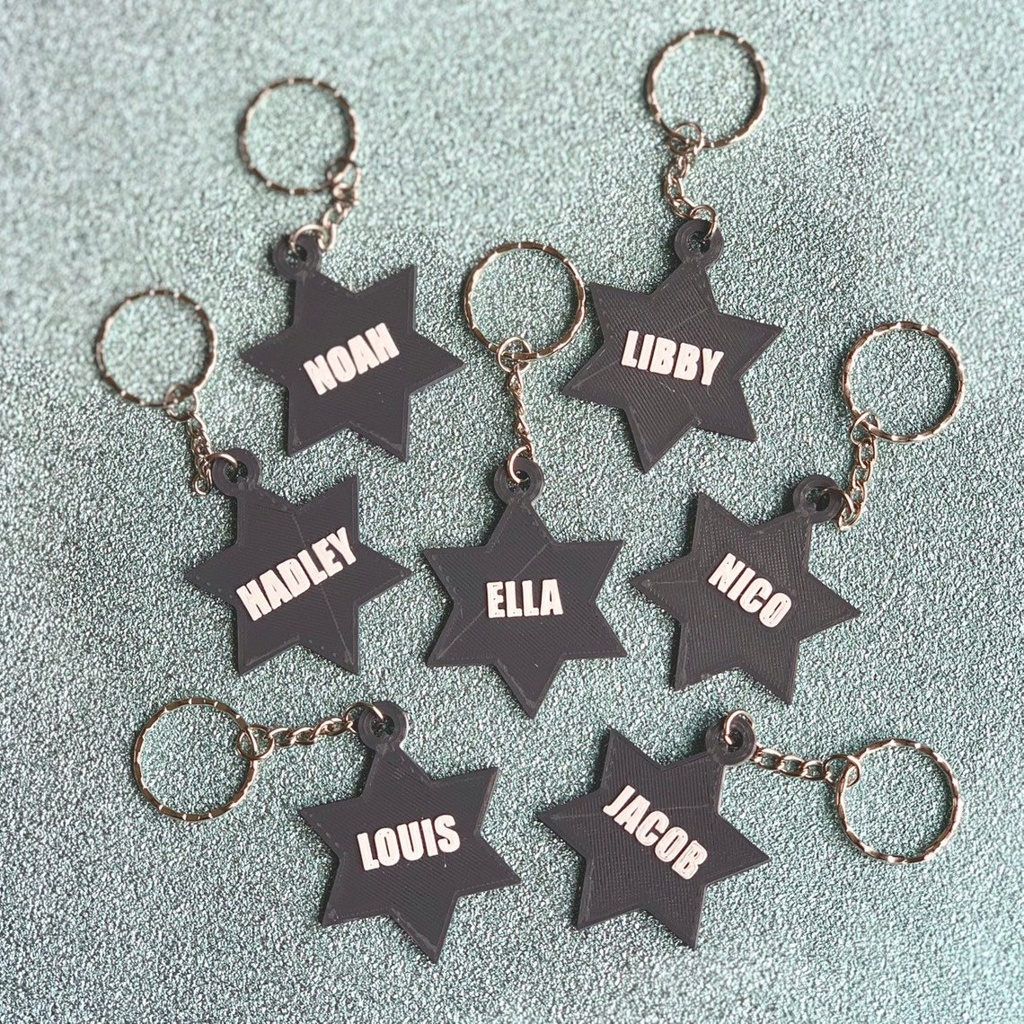 Star Keychain/keyring 3D Printed Personalised - Etsy