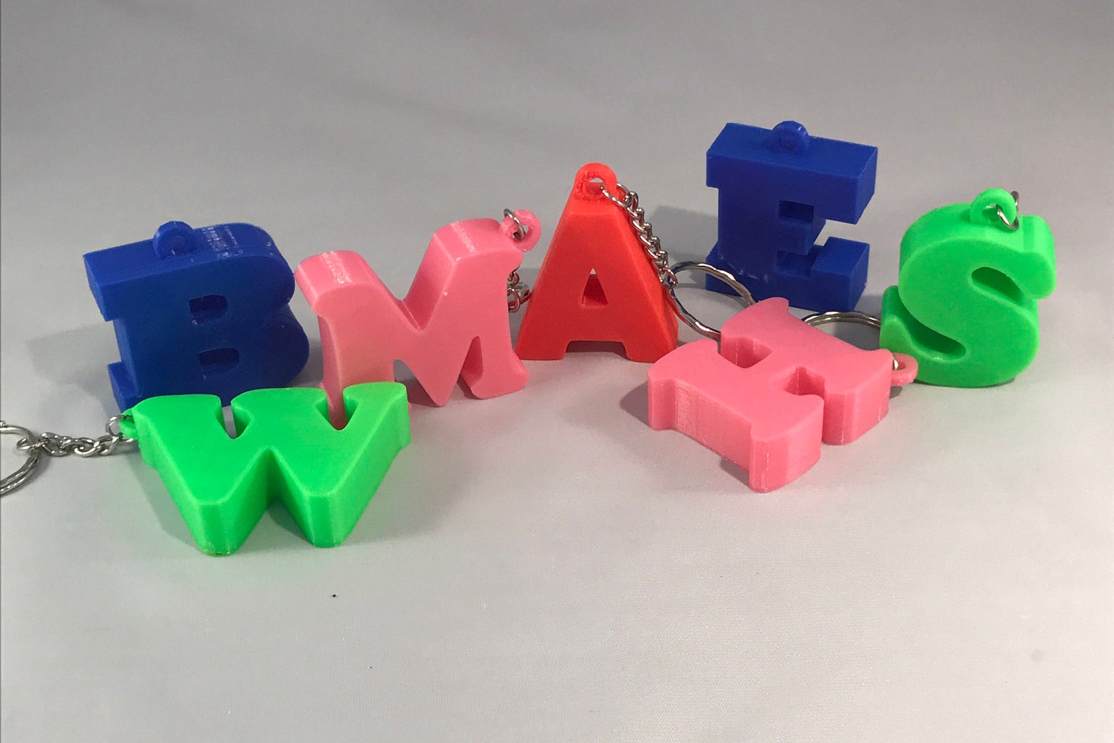 Initial Lettering Keyrings / Keychains 3D Printed | Etsy