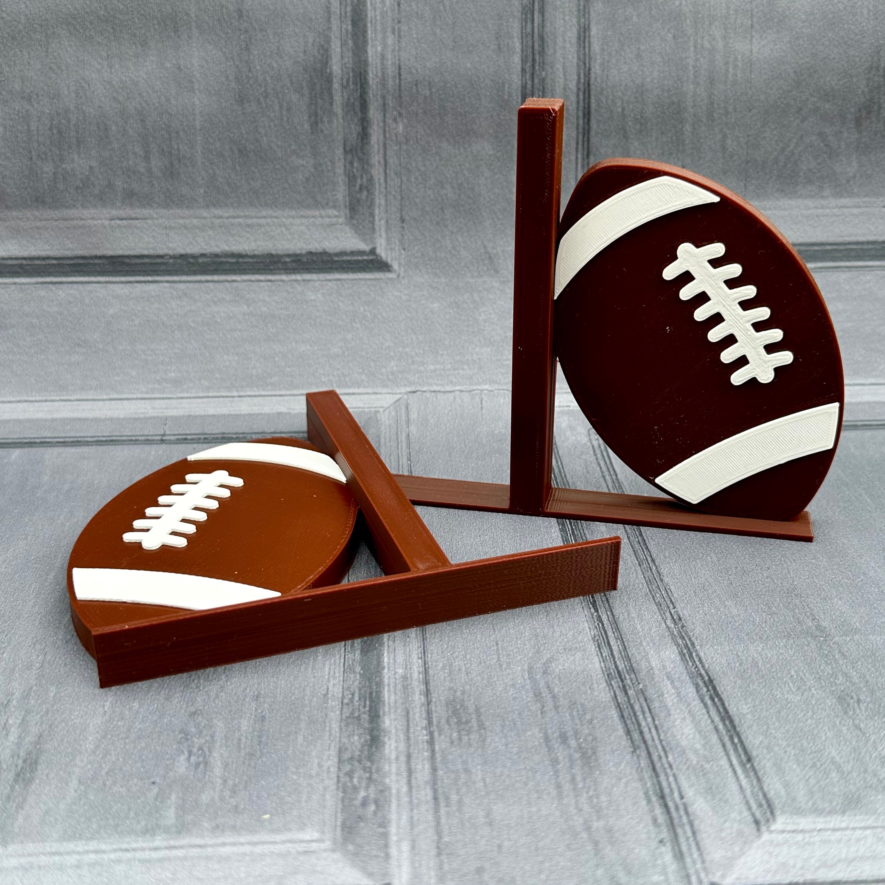 3D Printed American Football Bookends: Sports Decor - Etsy
