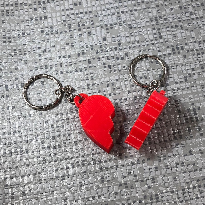 Lovers Heart Keyring Keychain 3D Printed Valentines Day - Etsy
