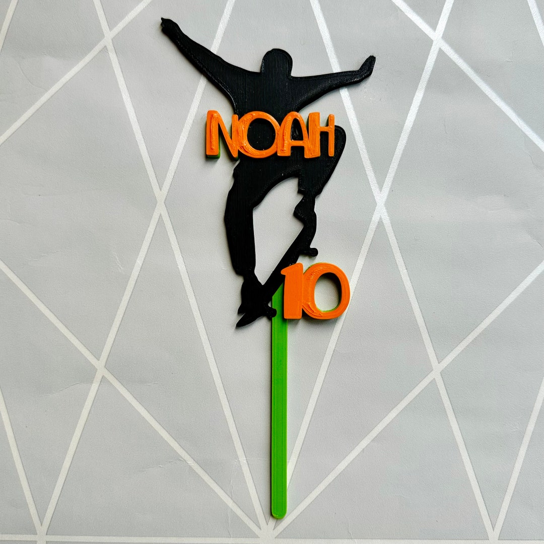 Skateboarder Cake Topper - Personalised - Skating - Skateboard ...