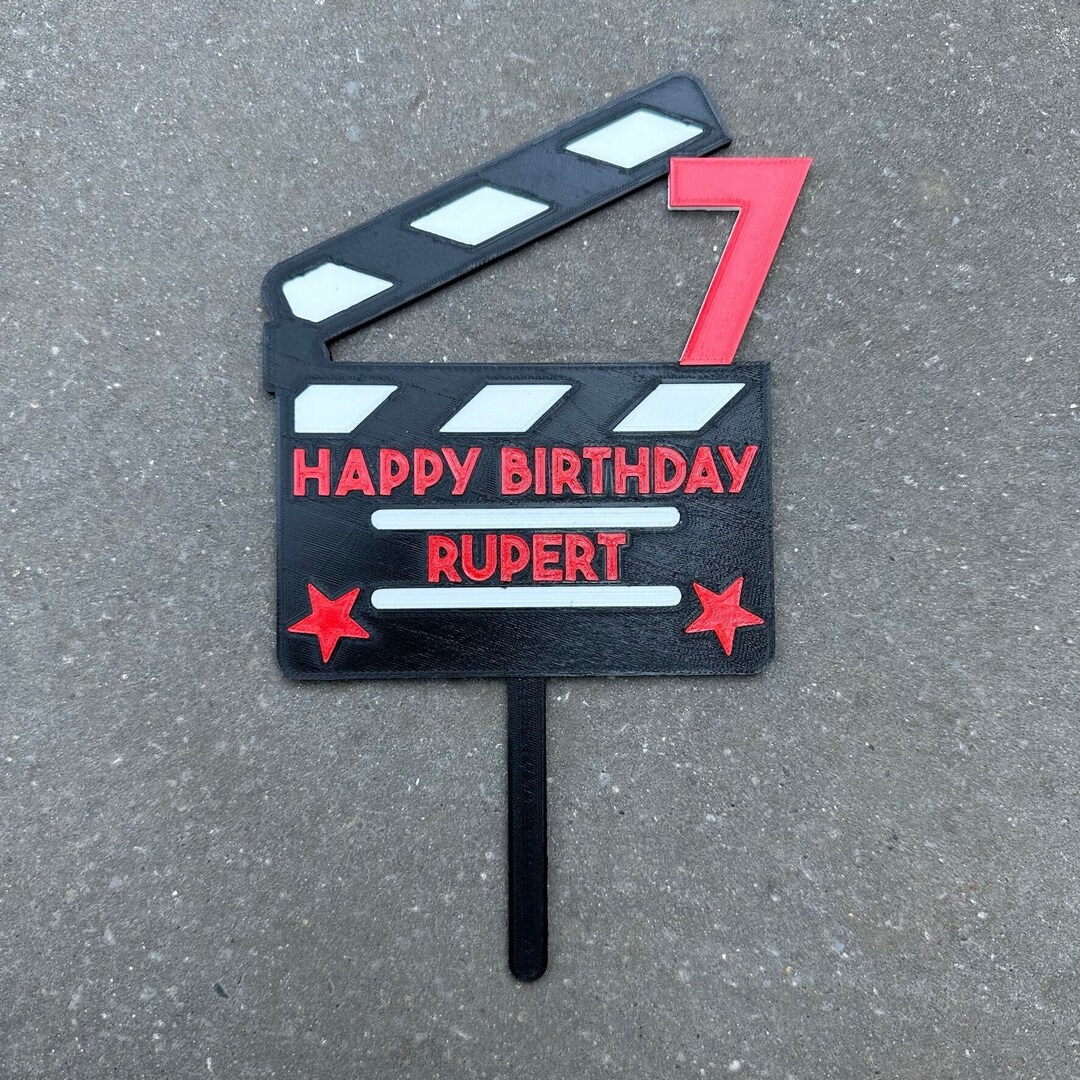 Personalised Movie Clapperboard Birthday Cake Topper - Etsy