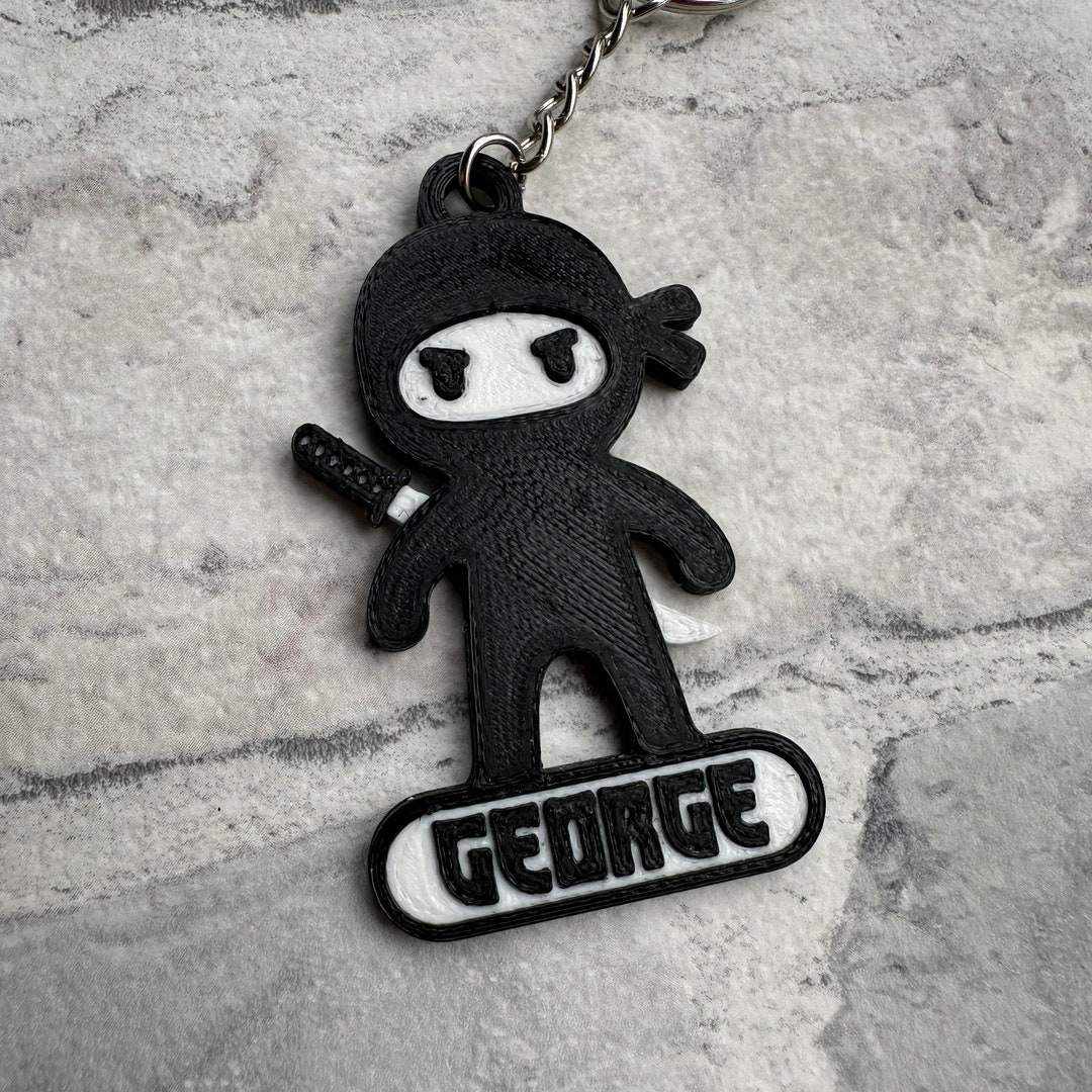 Personalised Ninja Keychain: 3D Printed School Bag Tag - Etsy UK