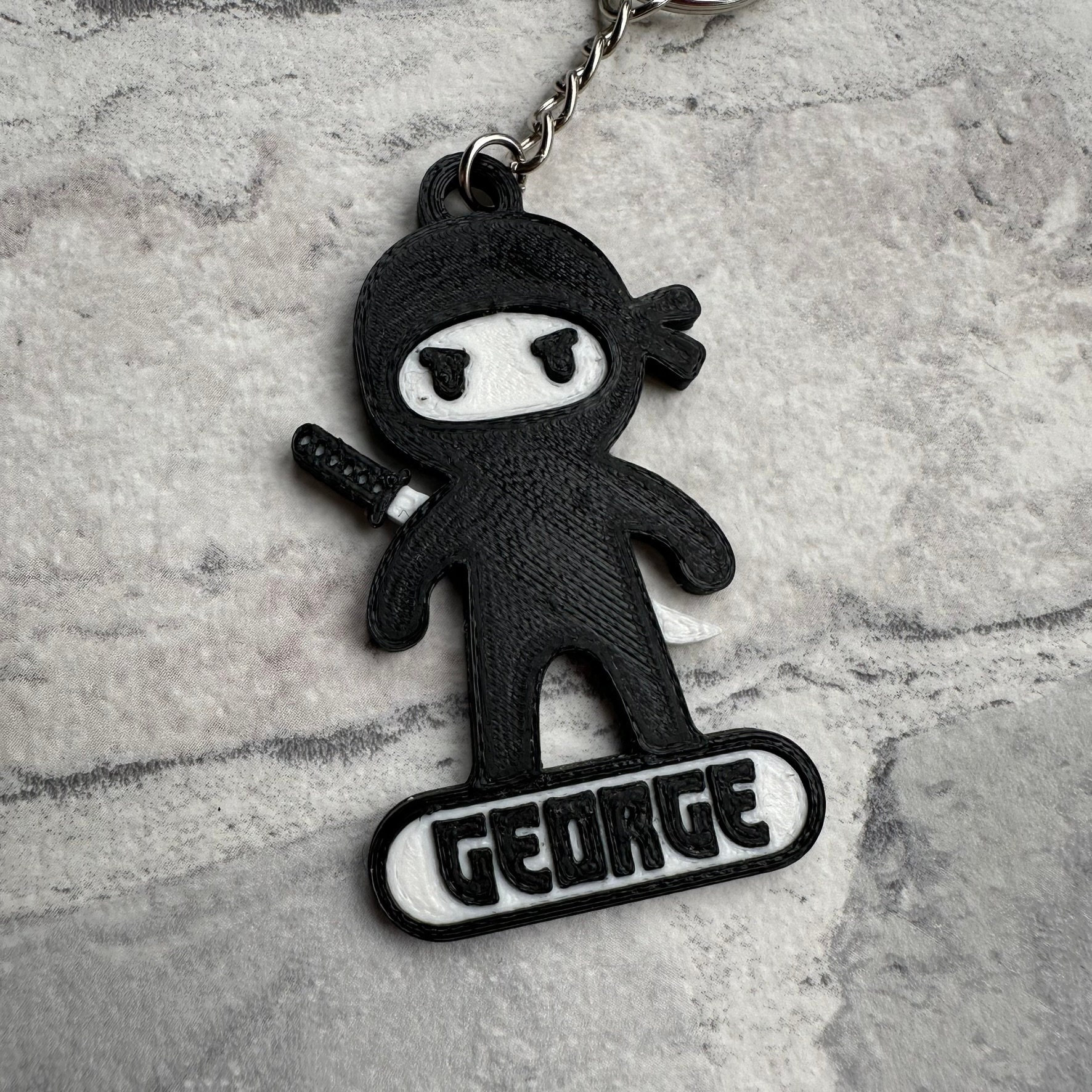 Personalised Ninja Keychain: 3D Printed School Bag Tag - Etsy