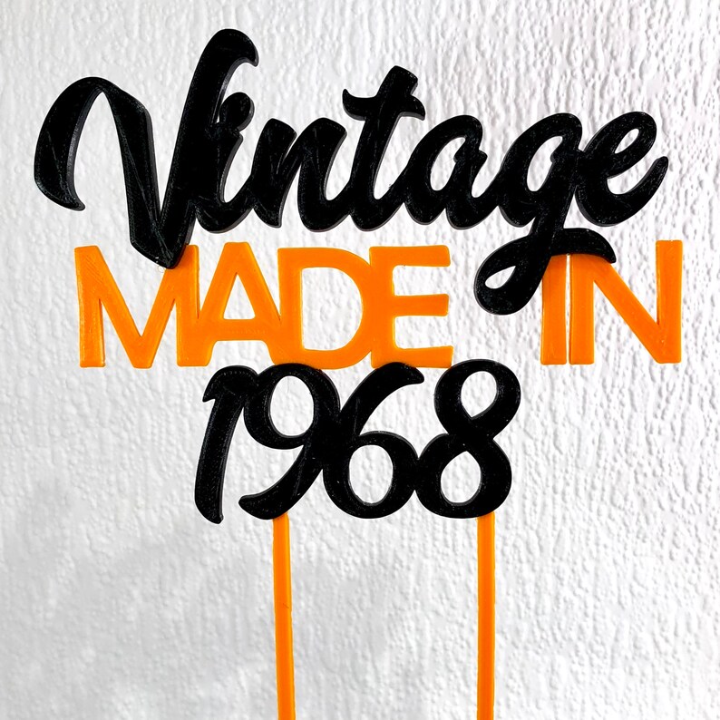 Vintage Made in 1968 Birthday Cake Topper - Etsy UK