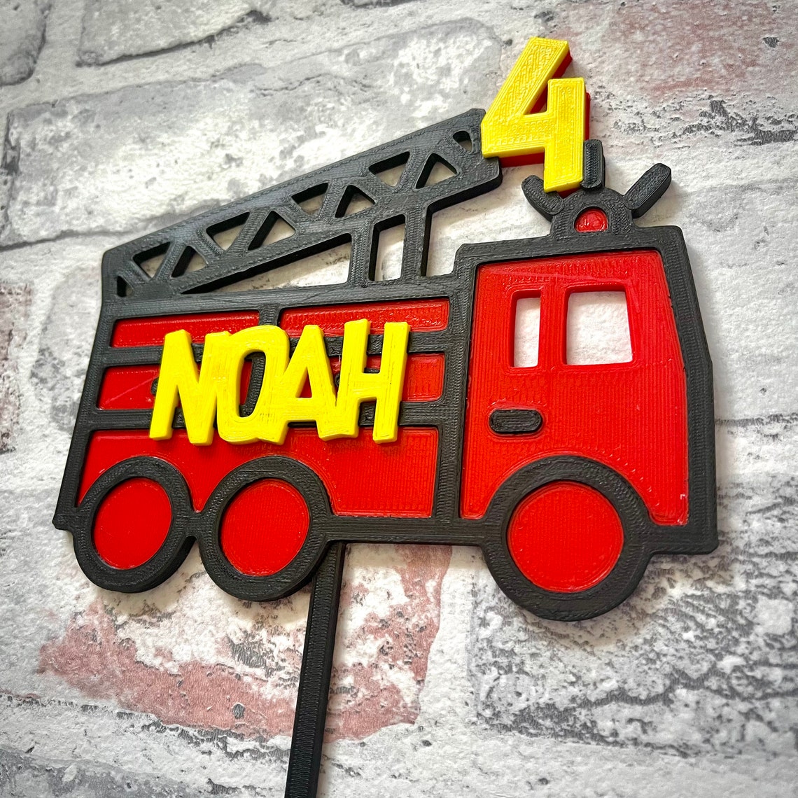 Fire Engine Cake Topper Fireman Personalised Vehicles - Etsy