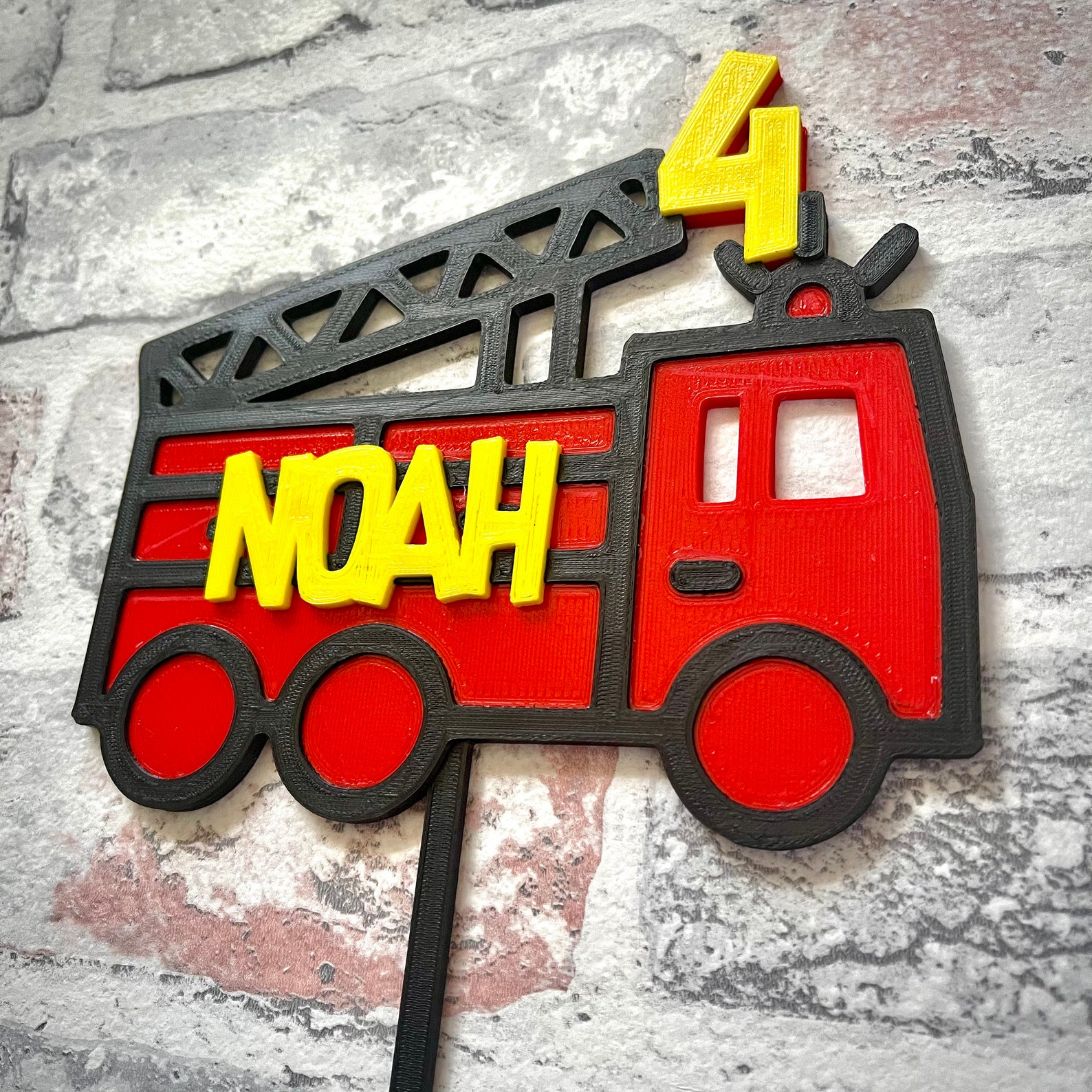 Fire Engine Cake Topper Fireman Personalised Vehicles - Etsy