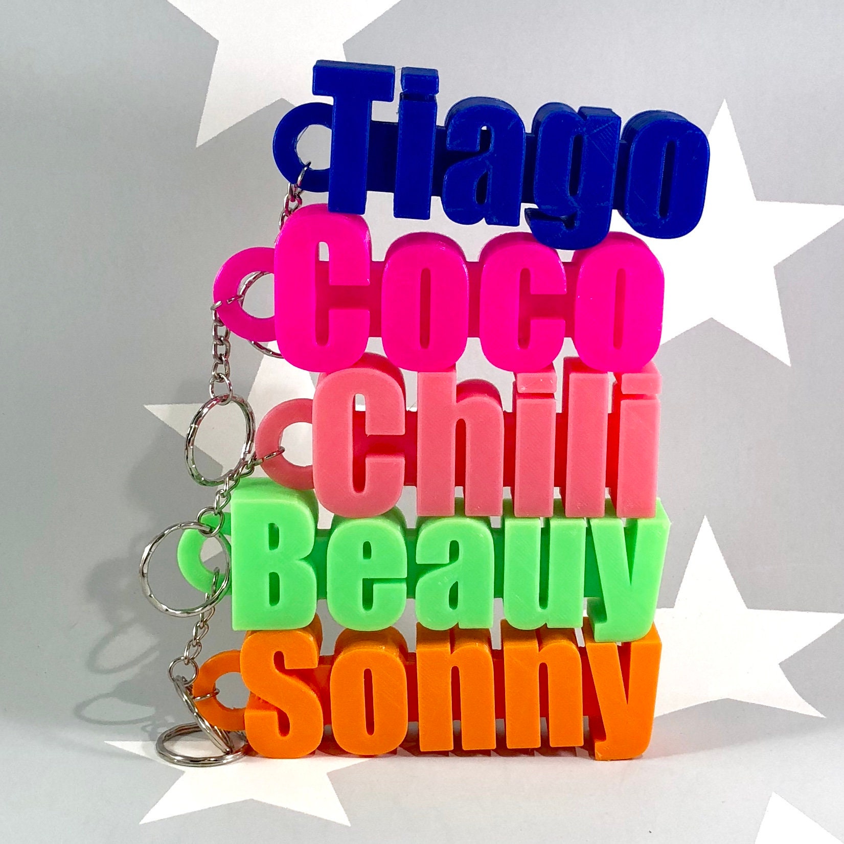 Large Chunky Keyring Keychain Personalised 3D Printed - Etsy UK