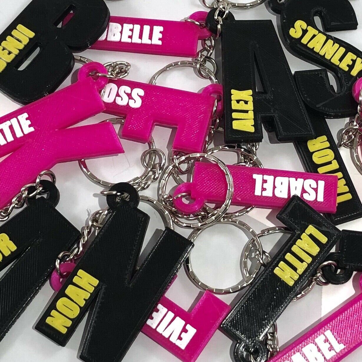 Initial Keychain/keyring 3D Printed Personalised - Etsy