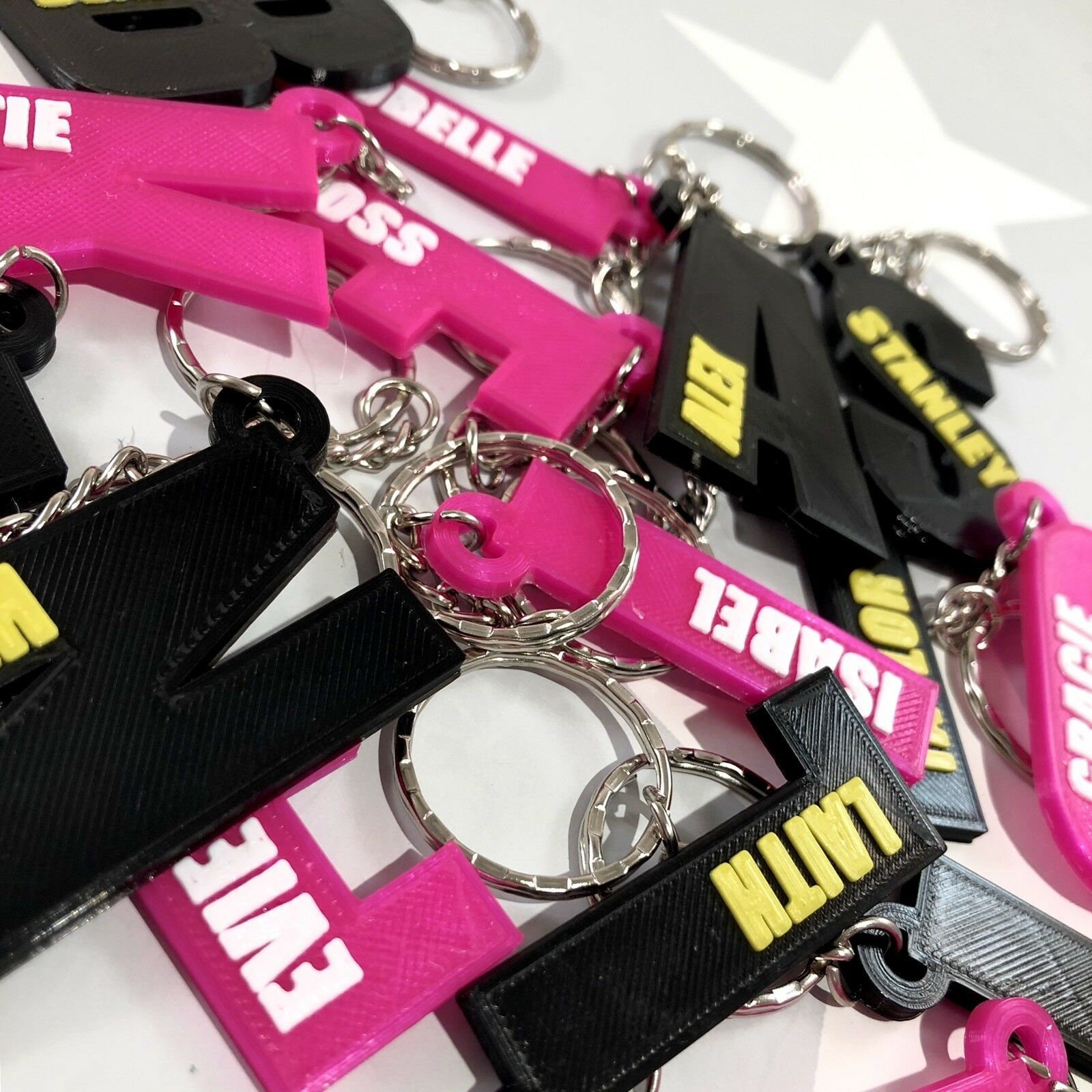 Initial Keychain/keyring 3D Printed Personalised - Etsy