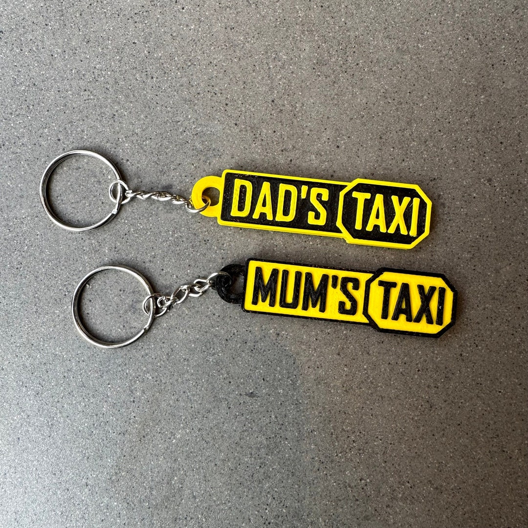 Mum Dad Taxi Keyring - Keychain - Personalised Personalized 3D Printed ...