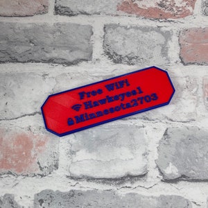 Wifi Password Sign 3D Printed - Guest Room - Visitors - Internet Sign ...