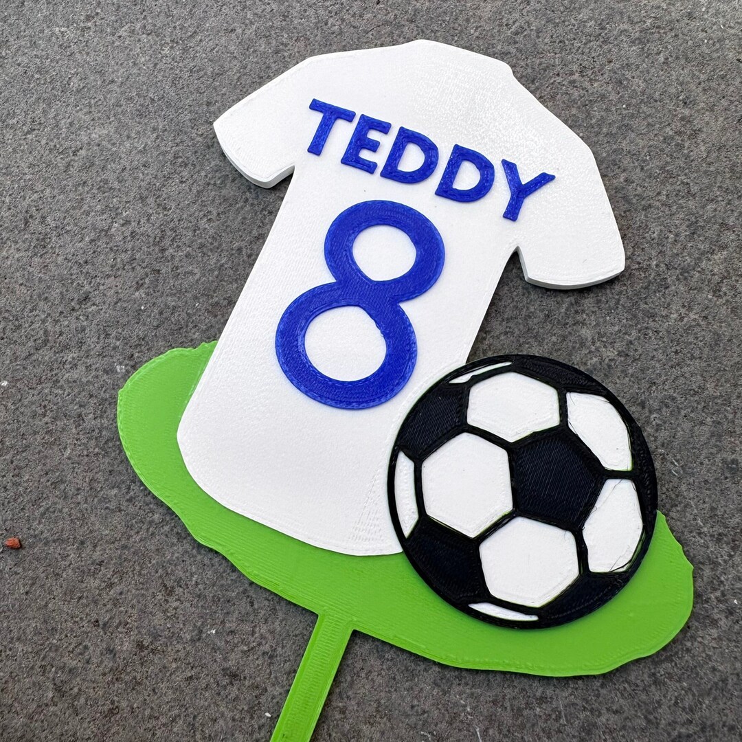 Football Shirt Cake Topper - Personalised - Footballer - Birthday Cake ...